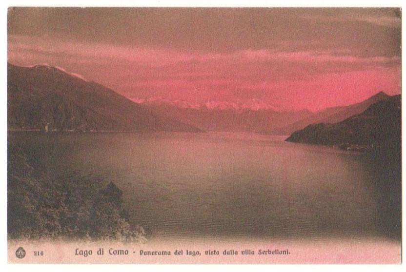 Lago di Como (Озеро Комо). Panorama del lago, visto dalla villa ...