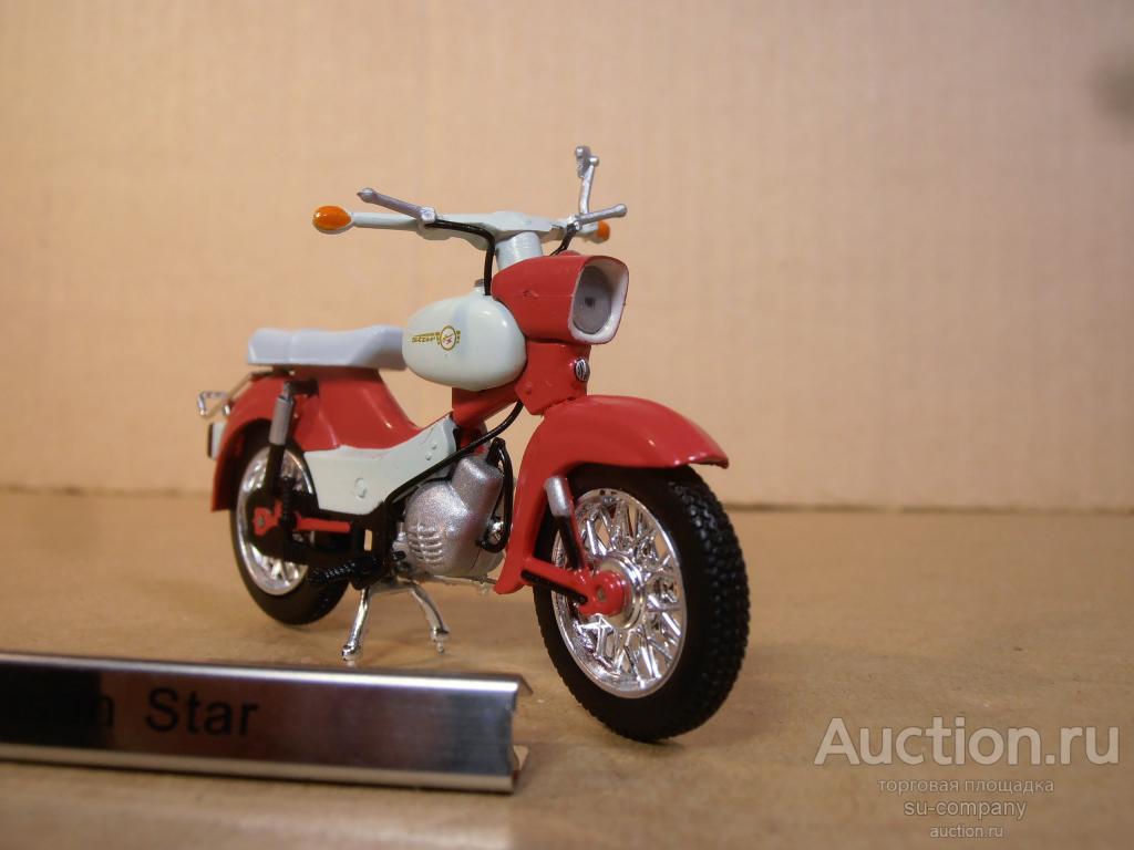 Мопед SIMSON =Star= 1964 red 1:24 в коробке Altaya - ATLAS Симсон Стар ...