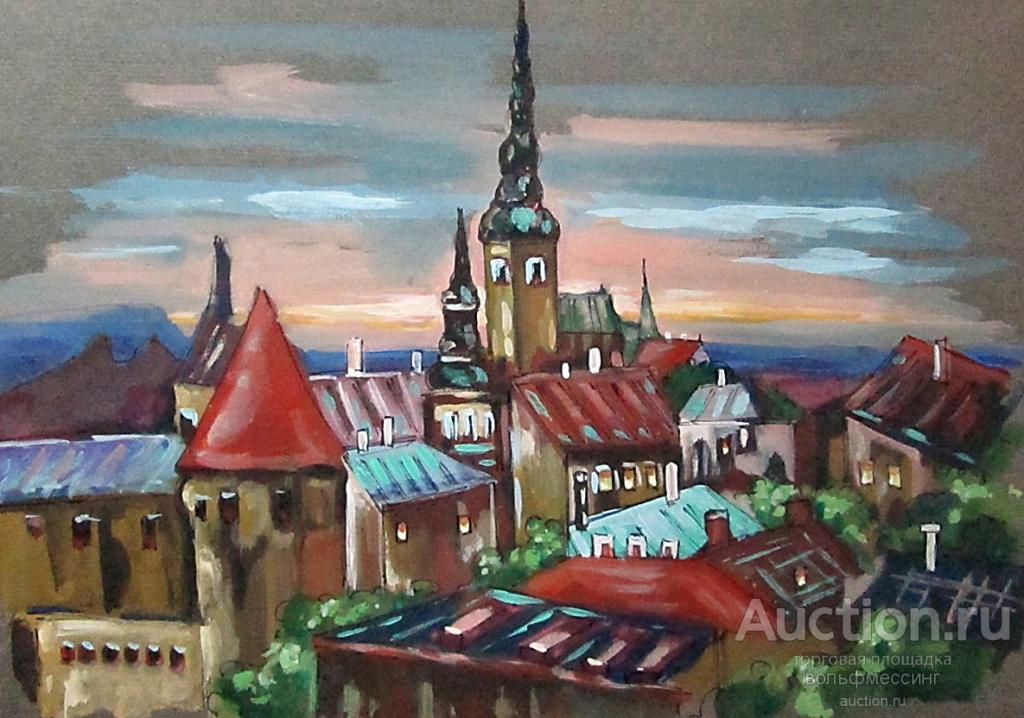 Акварель город формат А4 художник А Шуберт — покупайте на по выгодной цене Лот
