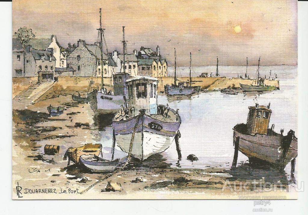 9279. Корабль. Рыбачьи суда в порту. — покупайте на Auction.ru по ...
