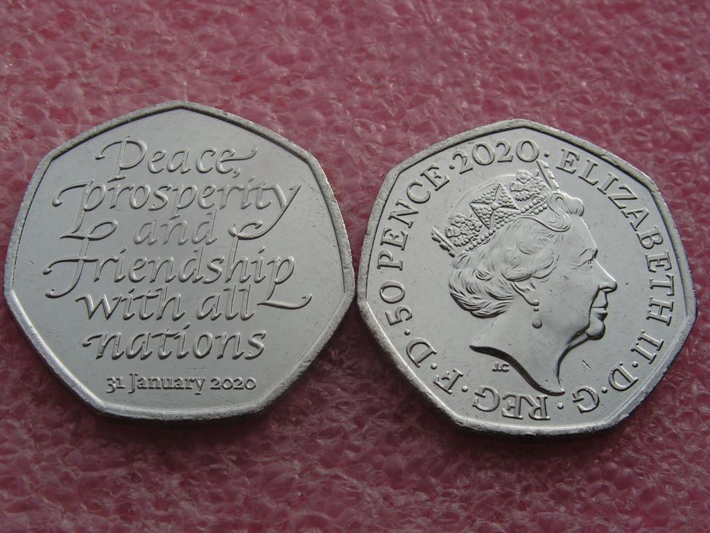 Англия/Великобритания 50 пенсов 2020 Брексит unc