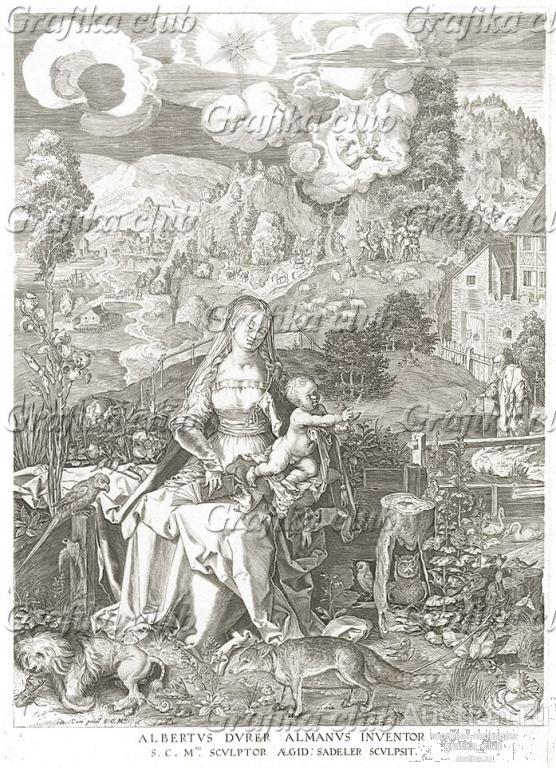 Дева Мария с младенцем. Гравюра Эгидия Саделера — покупайте на Auction ...