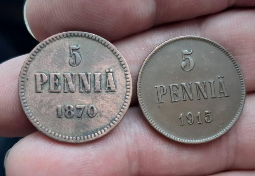 Русская Финляндия. 5пенни 1870. 1915 гг. Состояние см. фото. — покупайте на Auction.ru по ...