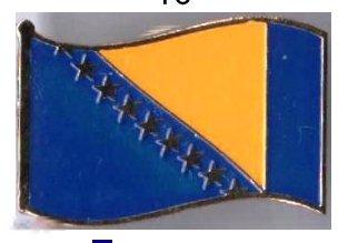 Серия значков флаги стран Мира - значок флаг Боснии и Герцеговины ...