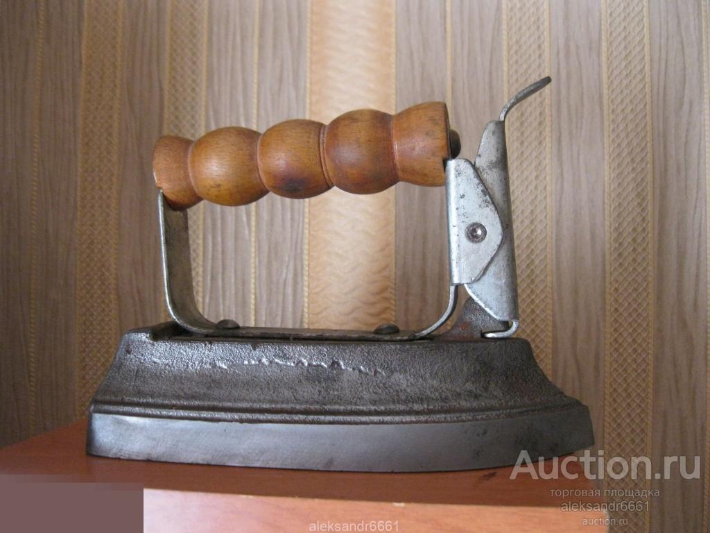 утюг чугунный СО СЪЕМНОЙ РУЧКОЙ !!! сохран РЕДКОСТЬ !!! жаровый ...