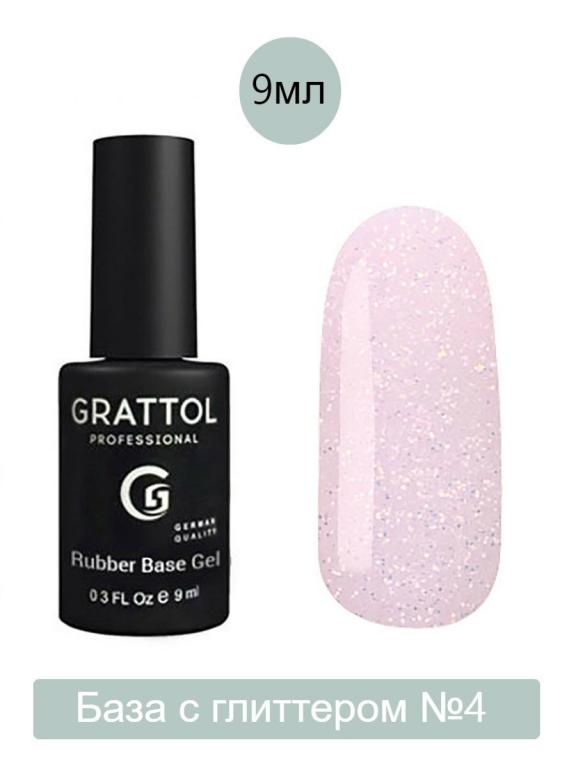 База Каучуковая для гель-лака Grattol Rubber Base Glitter 4, 9мл Grattol. — покупайте на Auction ...