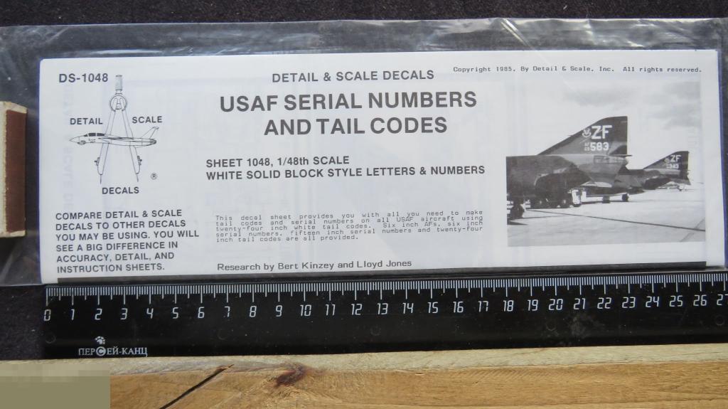 Декаль USAF Serial Numbers And Tail Codes Detail&Scale Decals 1/48 ...
