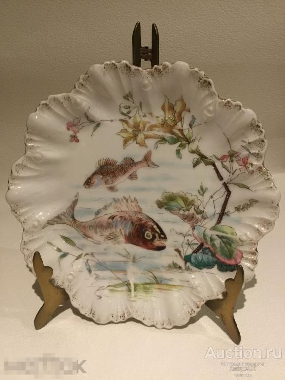 ТАРЕЛКА С РЫБАМИ Limoges ФРАНЦИЯ ФАРФОР БЕСПЛАТНАЯ ДОСТАВКА — покупайте на по