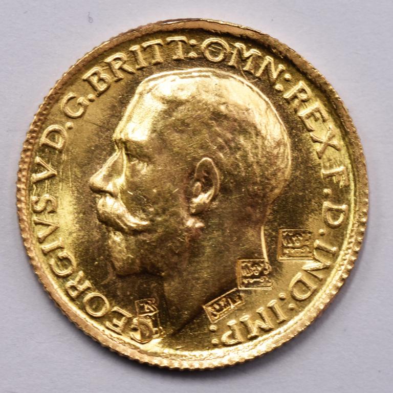 1 соверен 1927 год. Великобритания. Король Георг V. Золото 917. Вес 8 ...