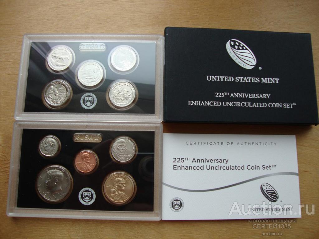 США 1 5 10 25 50 центов доллар 2017 Индианка Парки 225th Anniversary ...