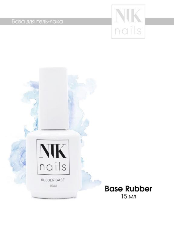Каучуковая база для гель лака, Rubber Base, для маникюра, для ногтей, Основа под лак,15мл NIK ...
