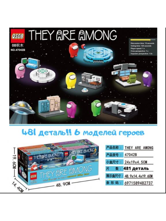 Конструктор Among us 528 деталей, among us 6 различных героев, амонг ас ...