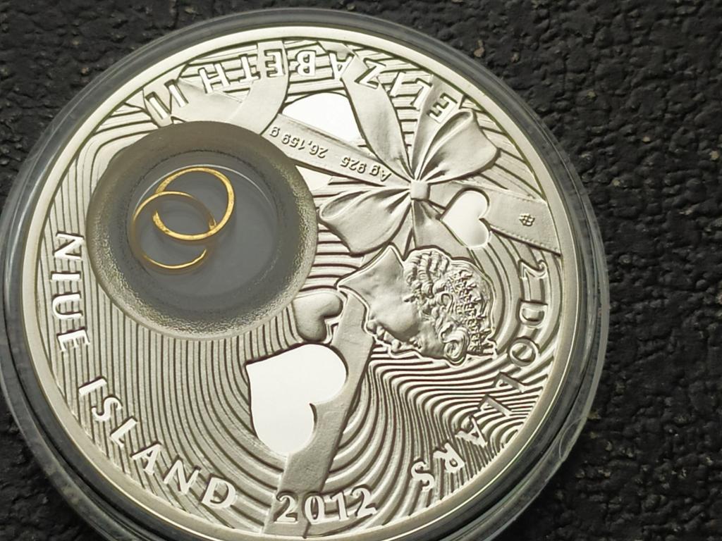 2 доллара 2012 ОСТРОВ Ниуэ СВАДЕБНАЯ МОНЕТА СЕРЕБРО 925 ПРОБЫ с ...