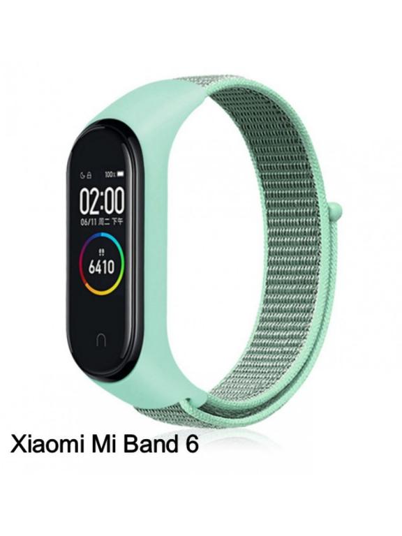 Сменный тканевый ремешок MyPads для умного смарт-браслета Xiaomi Mi Band 6 MyPads. Цвет зеленый ...