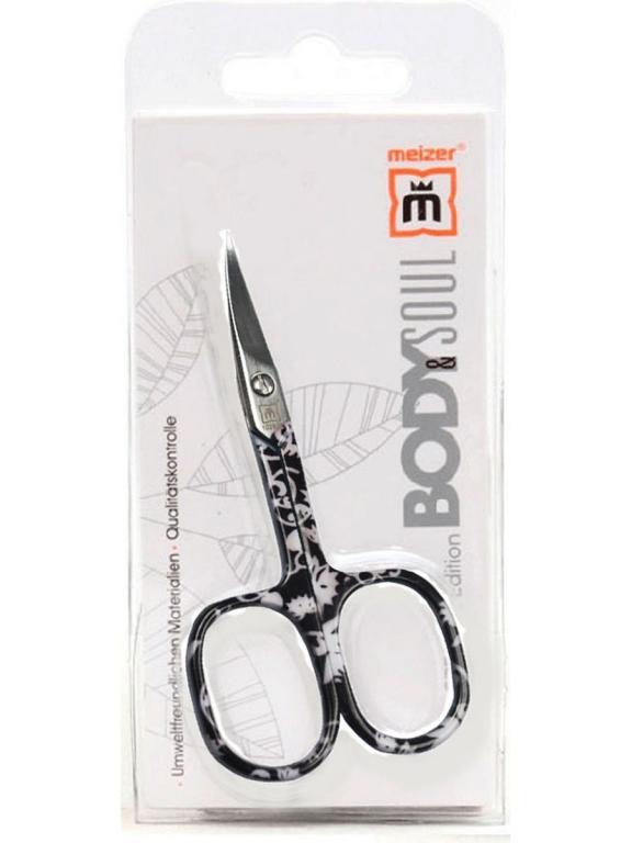 4121 MZ Ножницы маник. 10282PC Мейзер широкие, изогнутые, Черно-белые ...