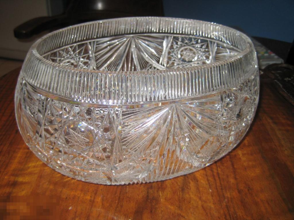 ваза хрусталь старинная АЛМАЗНЫЕ ГРАНИ ШЕДЕВР ОГРОМНЫЙ РАЗМЕР! 50 годы ...