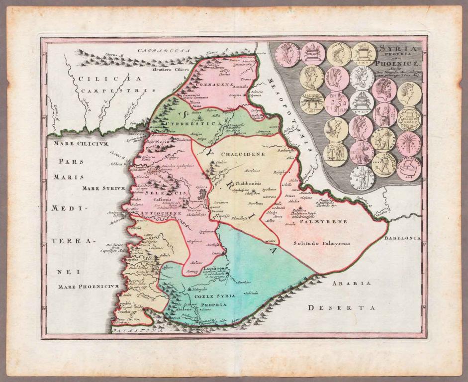 Карта древней Сирии, известной как Финикия. — покупайте на Auction.ru ...