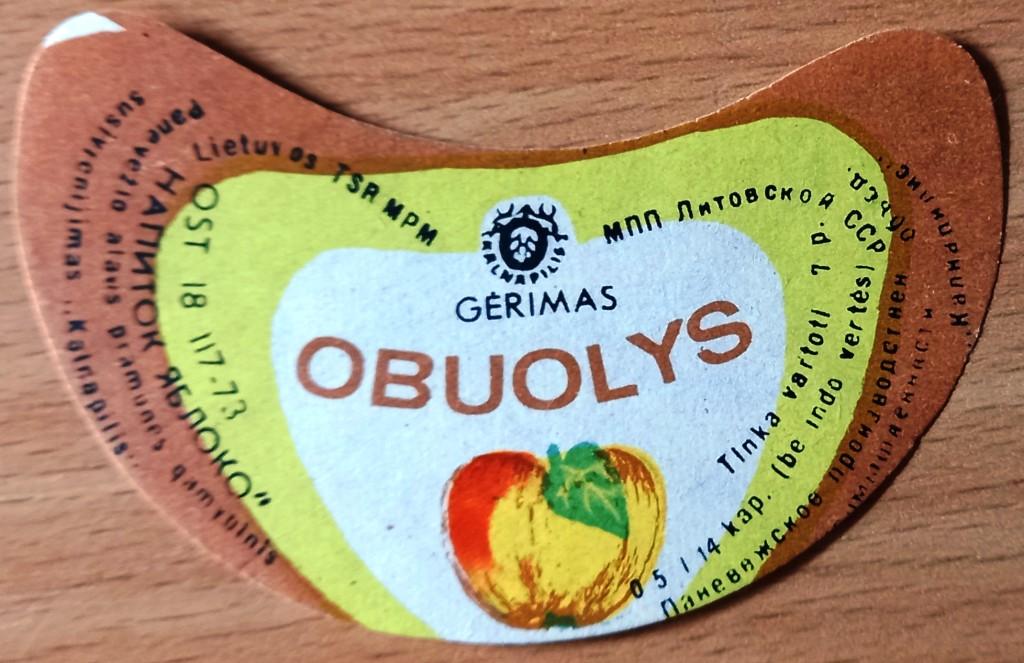 К27.411 НАПИТОК ЯБЛОКО OBUOLYS, ЛИТОВСКАЯ ССР, 1973 — покупайте на ...