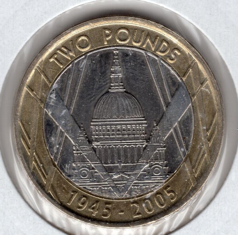 2 фунта - Великобритания - 2005 - 60 лет Победы - биметалл — покупайте на Auction.ru по выгодной ...