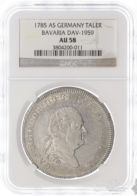 1 талер 1785 года Бавария Карл IV Теодор в слабе NGC Топ-грейд AU58 — покупайте на Auction.ru по ...