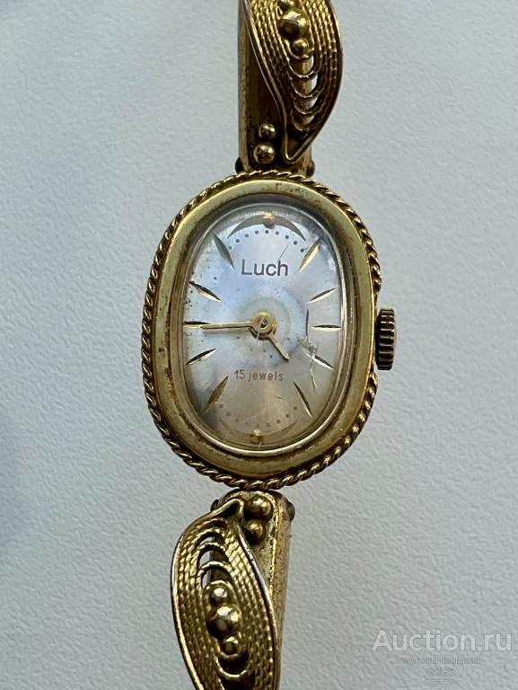 ⌚Часы женские с браслетом. Луч. 15 камней. Механика. Знак качества СССР ...