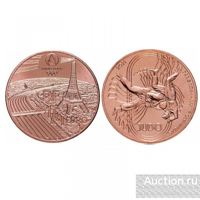 1 4 евро Франции 2021 г Xxxiii летние Олимпийские игры Париж 2024 Дзюдо — покупайте на