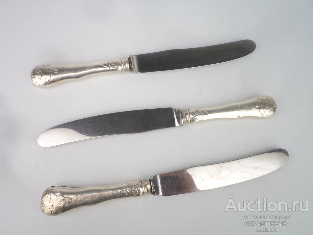 786 ак СТАРИННЫЕ СТОЛОВЫЕ НОЖИ DAVID ANDERSEN СЕРЕБРО 830 пробы ШВЕЦИЯ ...