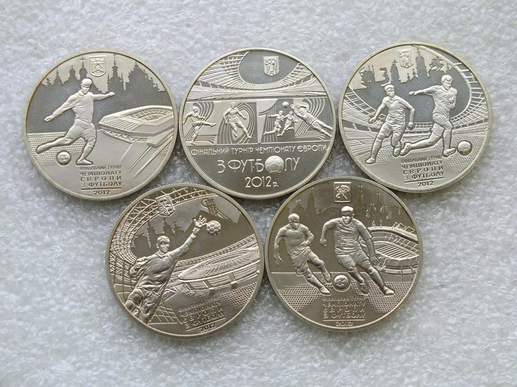 5 Гривен Футбол Чемпионат Европы Евро 2012 г 5 шт 2011 г Оригинал ...