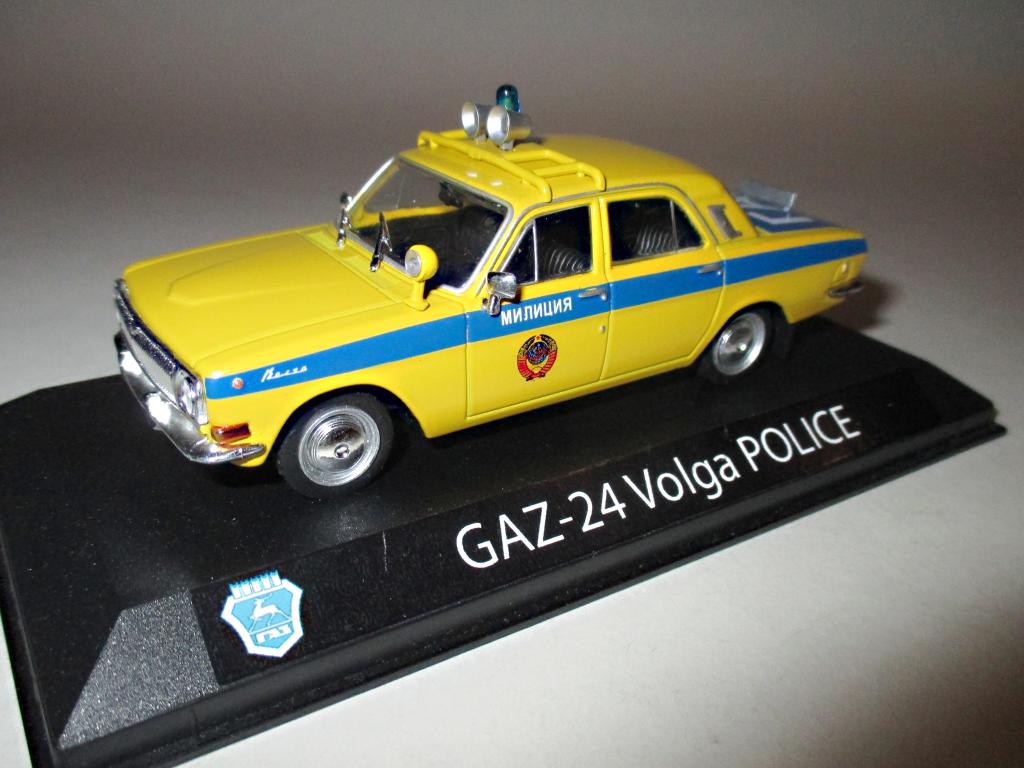 модель авто ГАЗ-24 Волга Полиция - GAZ-24 Volga Police (на подставке ...